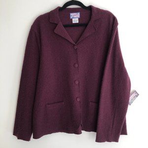 April Cornell | Jackets & Coats | Nwt April Cornell Eggplant Wool ...
